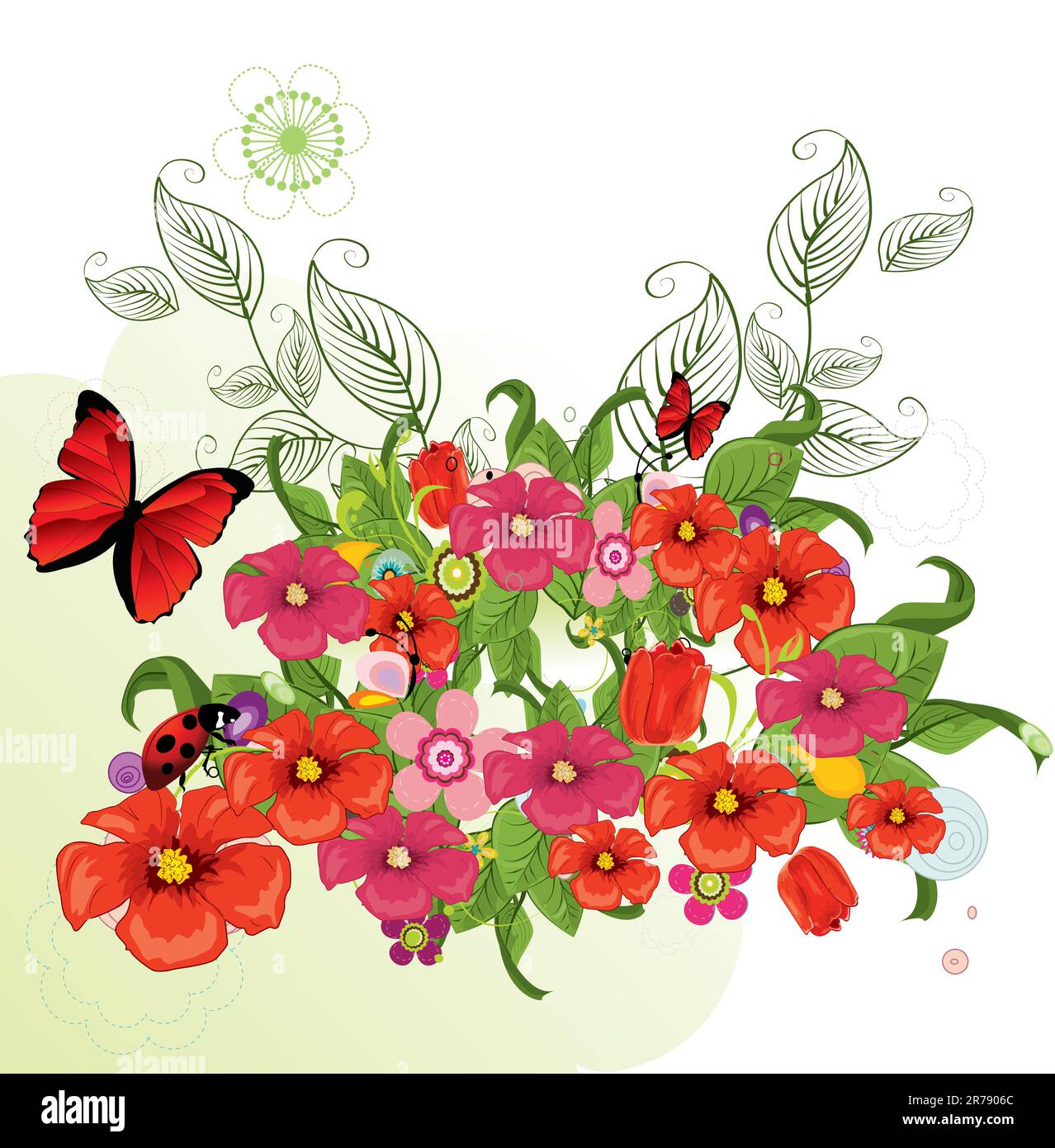 Beautiful flowers Stock Vector Images - Alamy