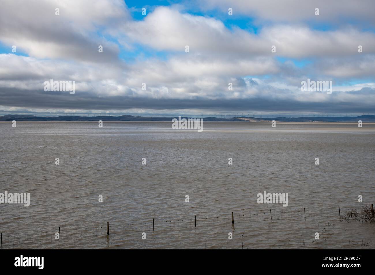 Lake George full of water on a cold Winters Day. Lake George is an ...