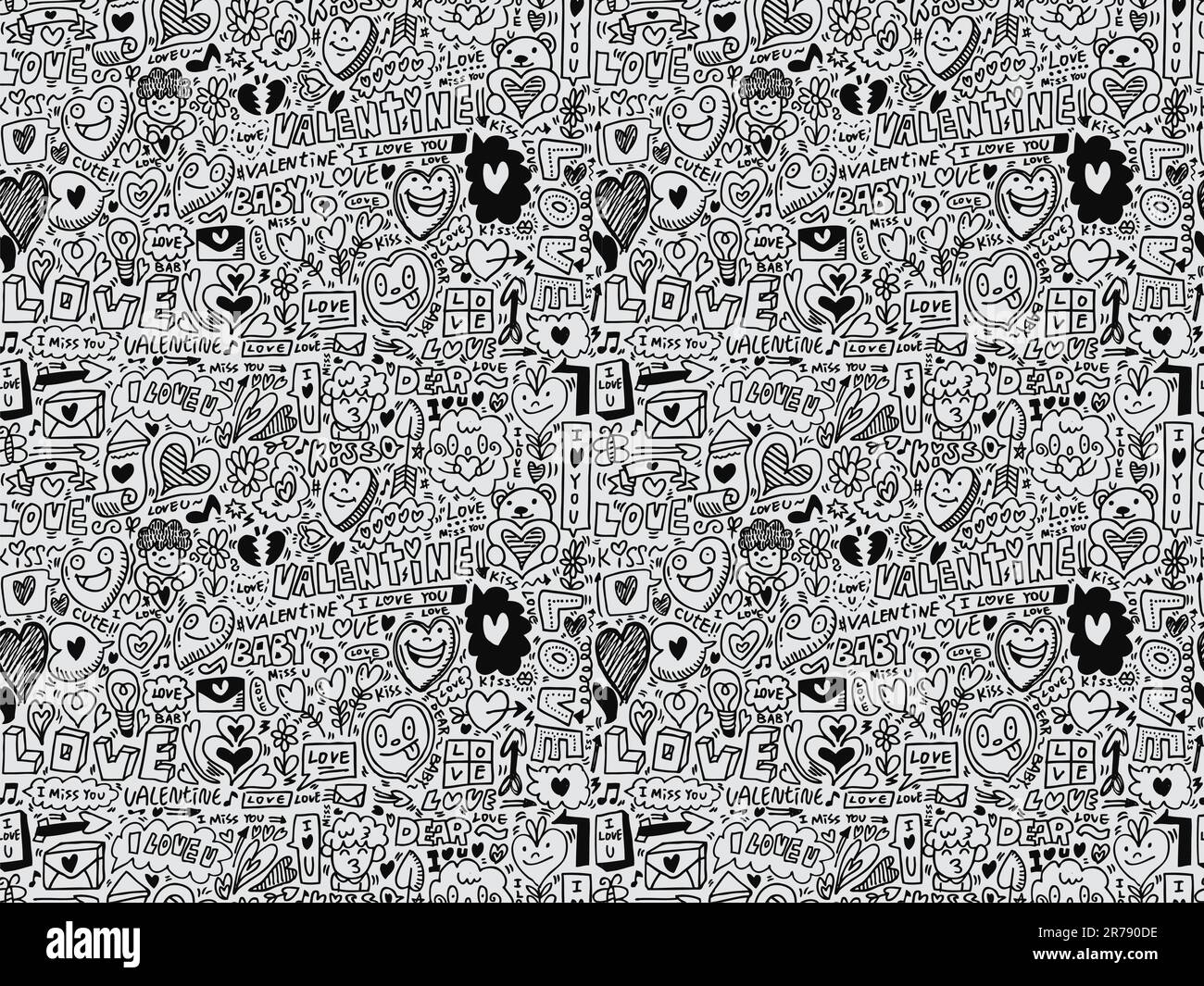 Seamless pattern lovely hand Black and White Stock Photos & Images - Alamy