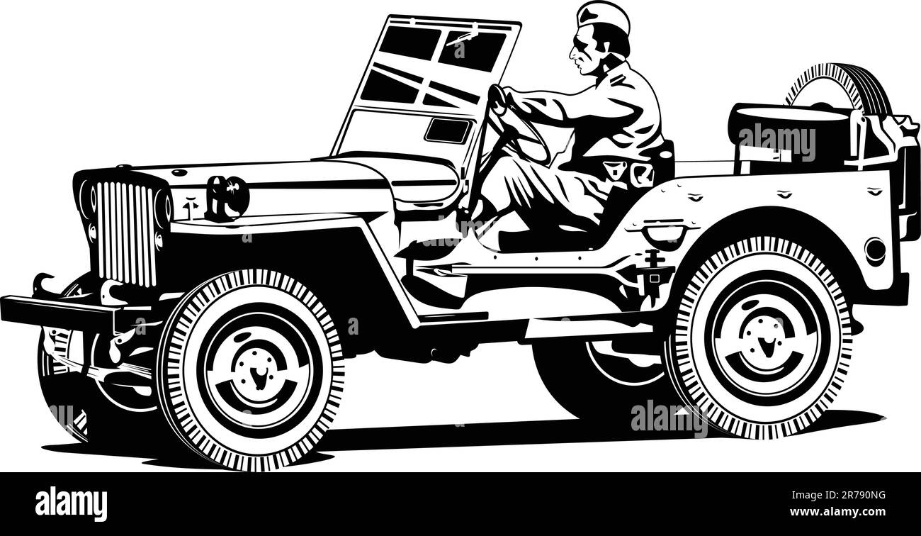 Classic off road vehicle Black and White Stock Photos & Images - Alamy