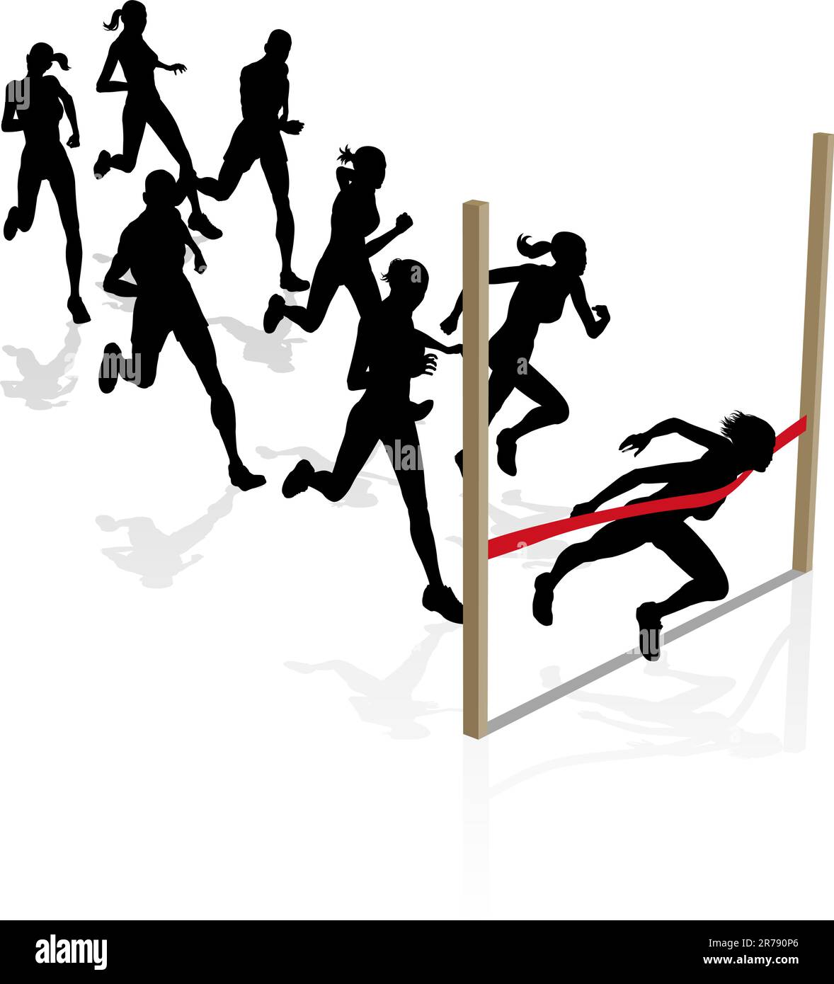 Male runner leading group Cut Out Stock Images & Pictures - Alamy