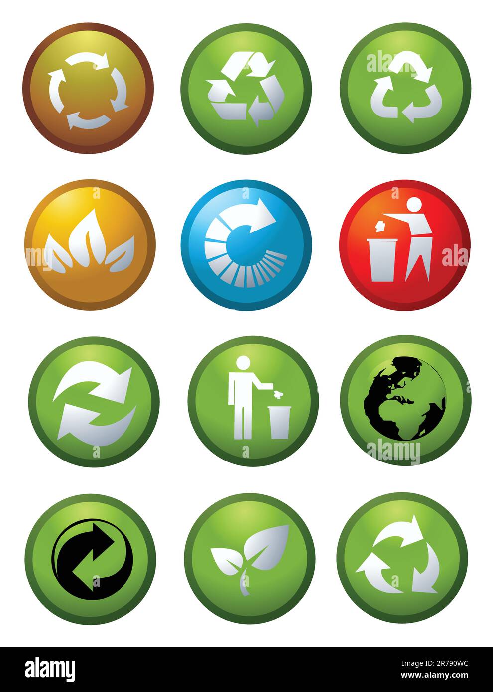 Glossy recycle & environmental icons vector Stock Vector Image & Art - Alamy