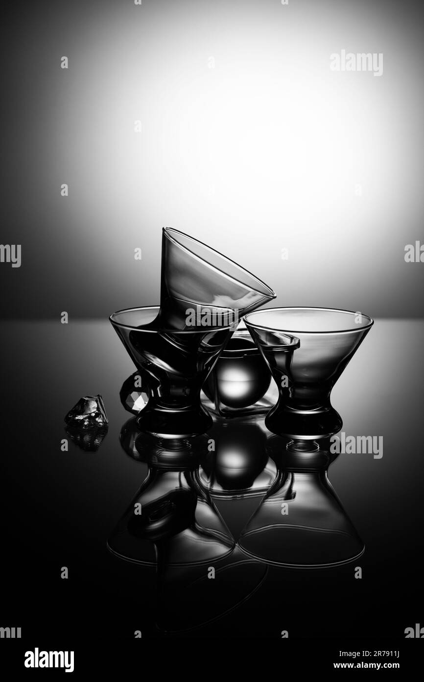 An abstract compositions of glass objects with reflections Stock Photo ...