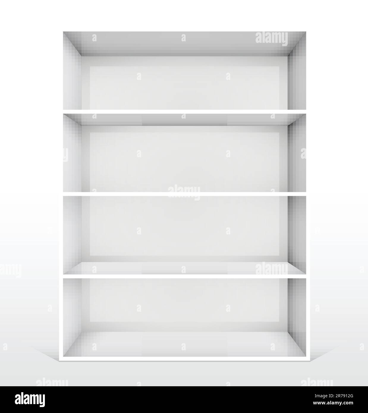 3d isolated Empty white bookshelf. Vector illustration Stock Vector ...
