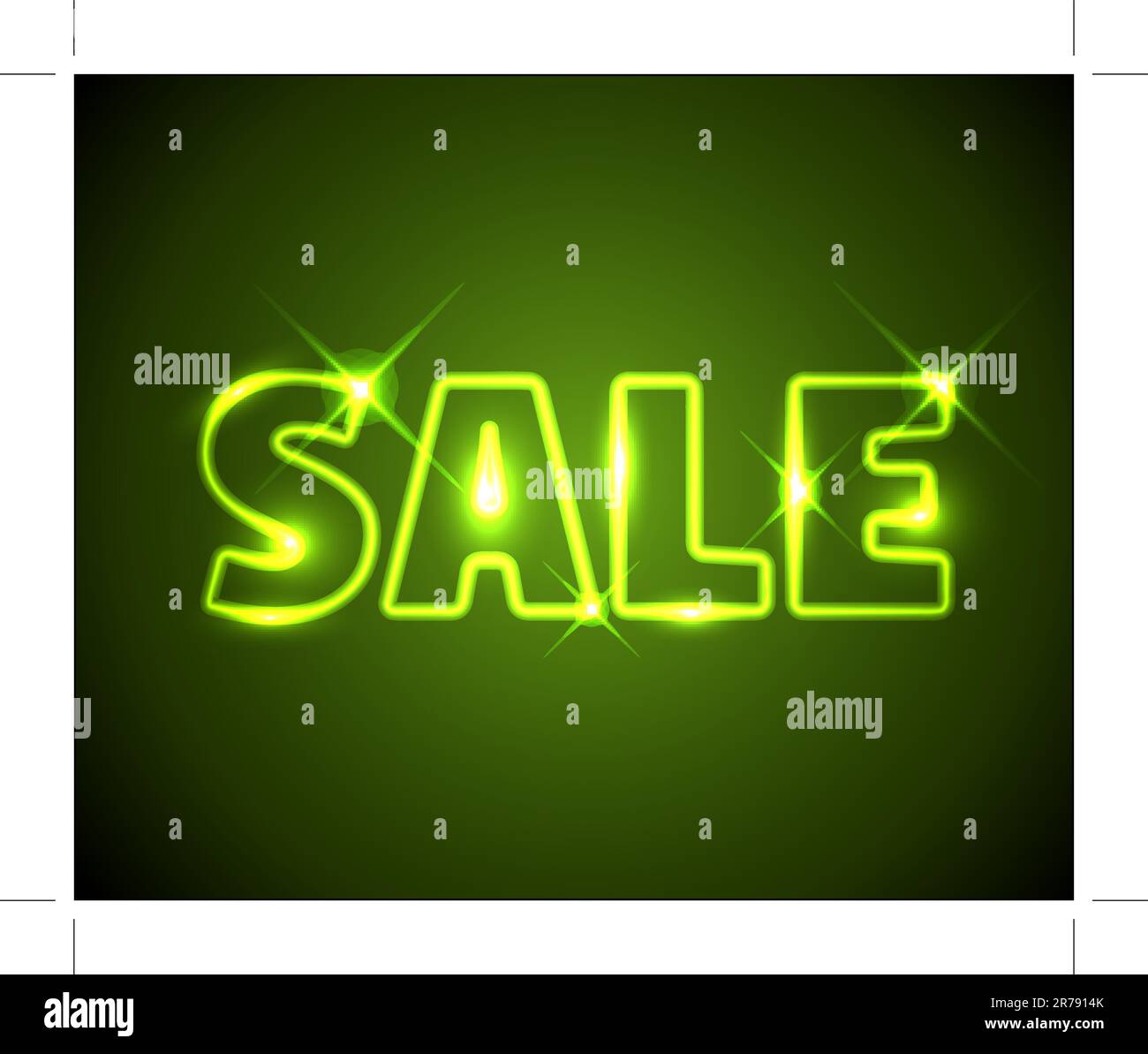 Big green shining neon sale advertisement with sparks Stock Vector ...
