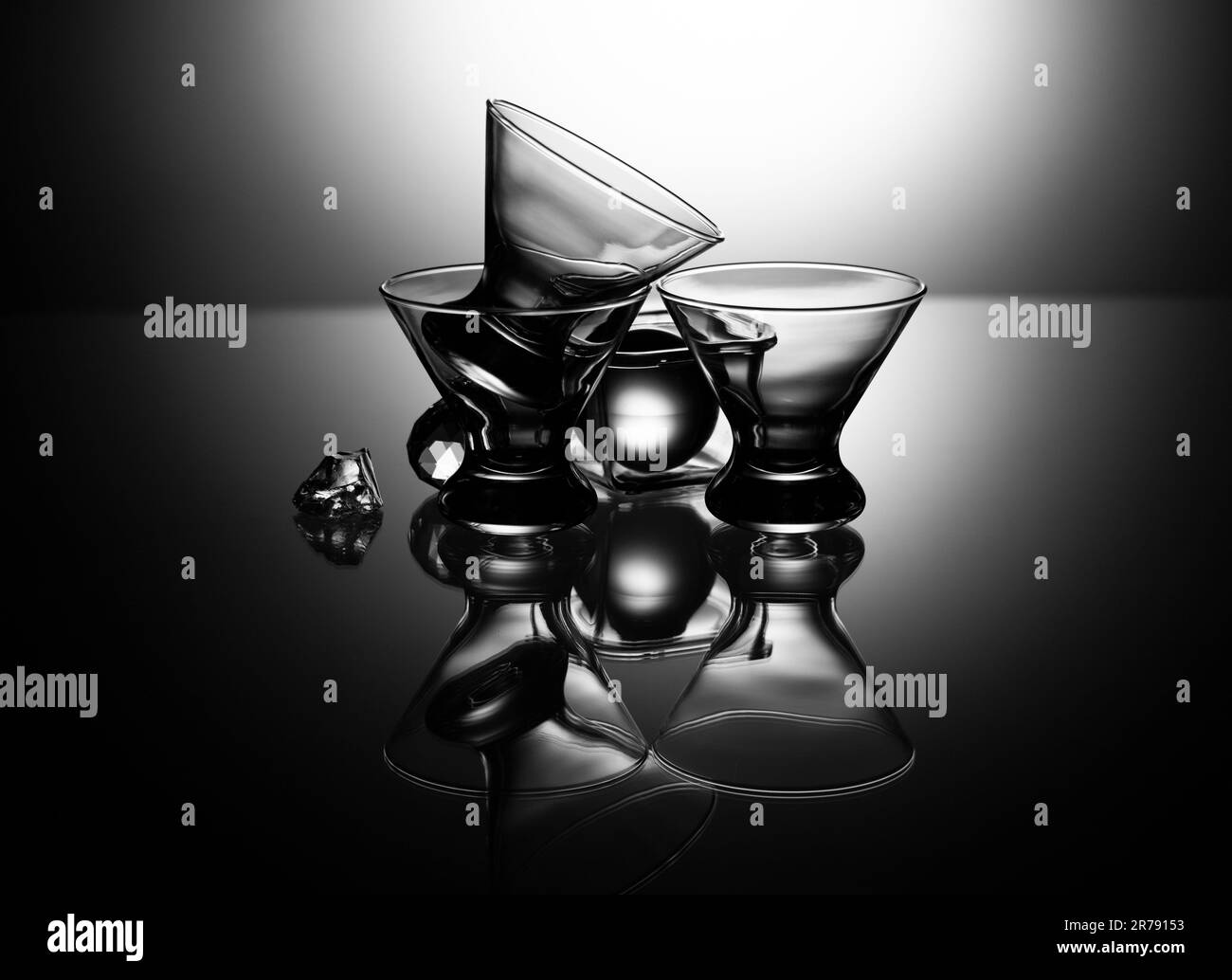 An abstract compositions of glass objects with reflections Stock Photo ...