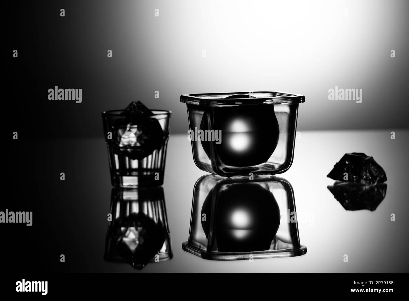 An abstract compositions of glass objects with reflections Stock Photo ...