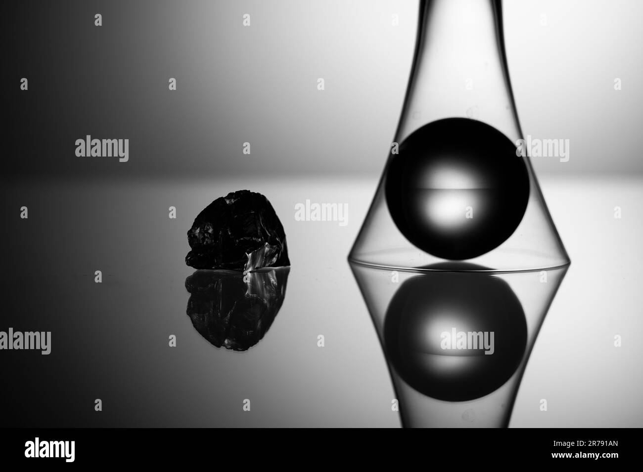 An abstract compositions of glass objects with reflections Stock Photo ...