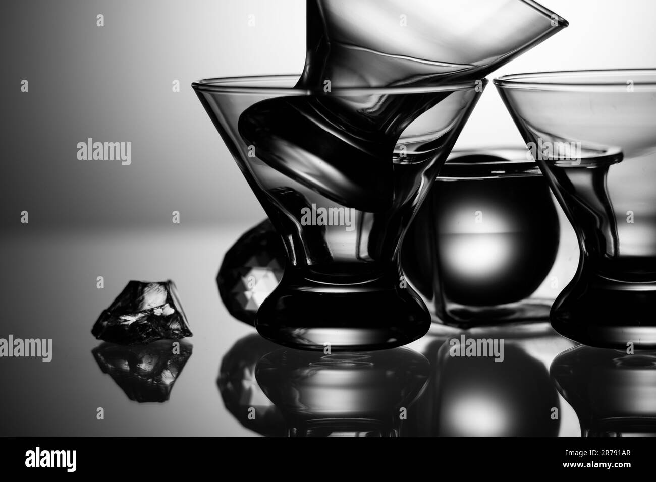 An abstract compositions of glass objects with reflections Stock Photo ...