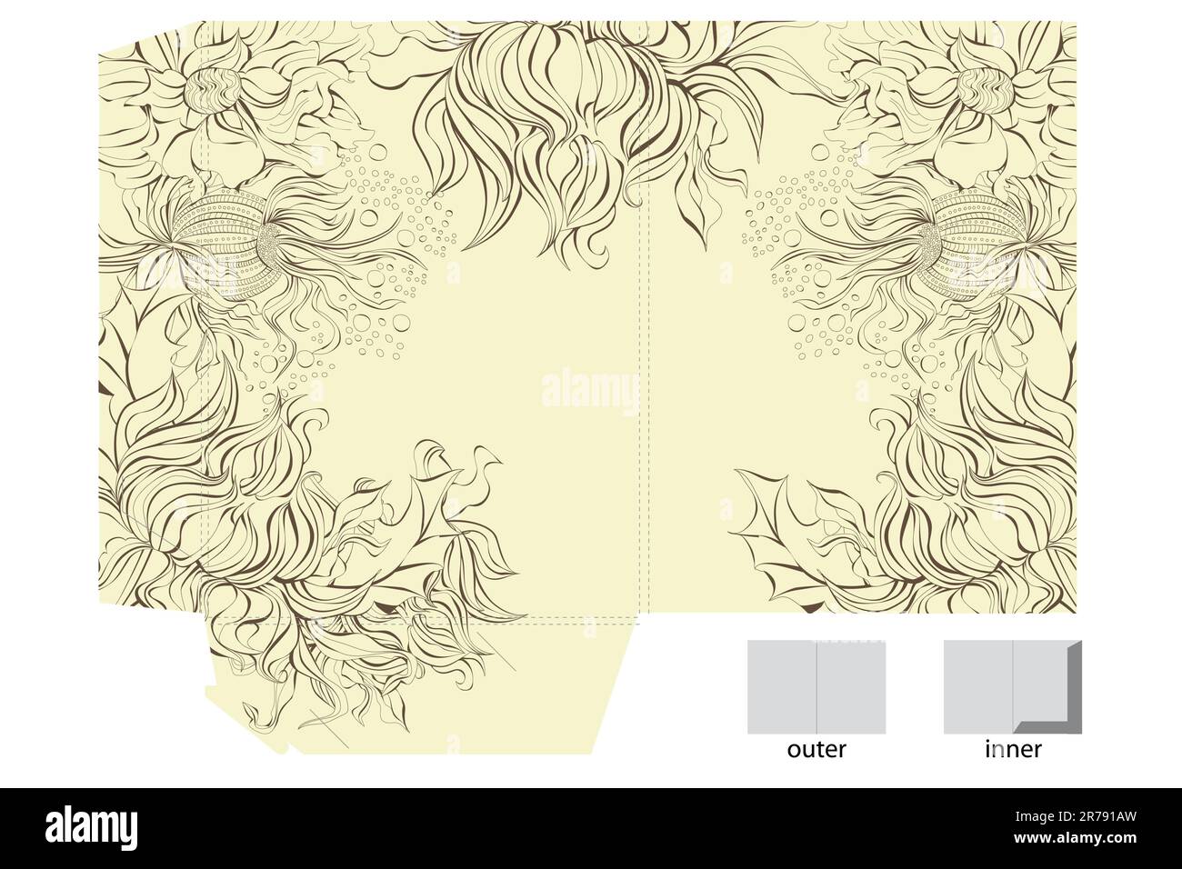 Decorative folder with floral pattern Stock Vector Image & Art - Alamy