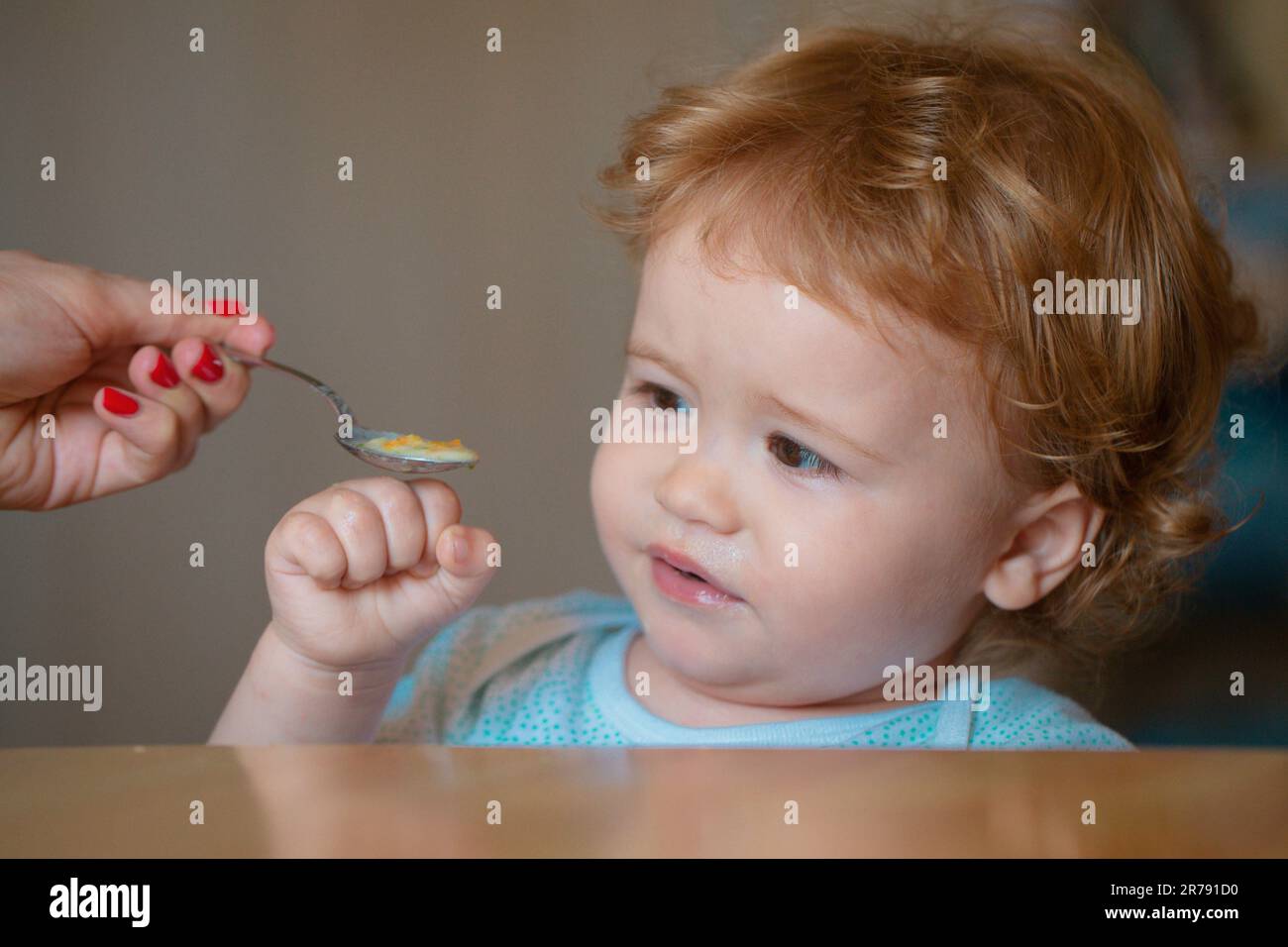 Feeding baby. Not hungry. Kid refusing to eat. Child have no appetite ...