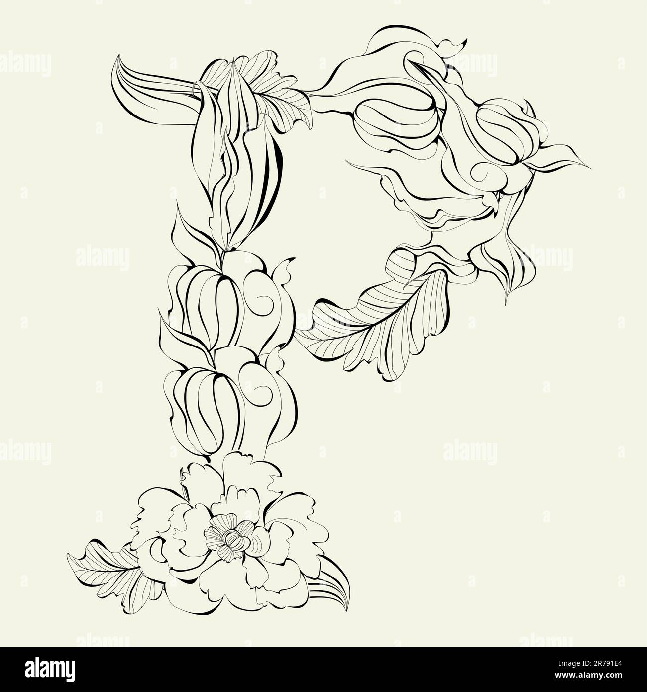 Decorative font, Letter P Stock Vector Image & Art - Alamy