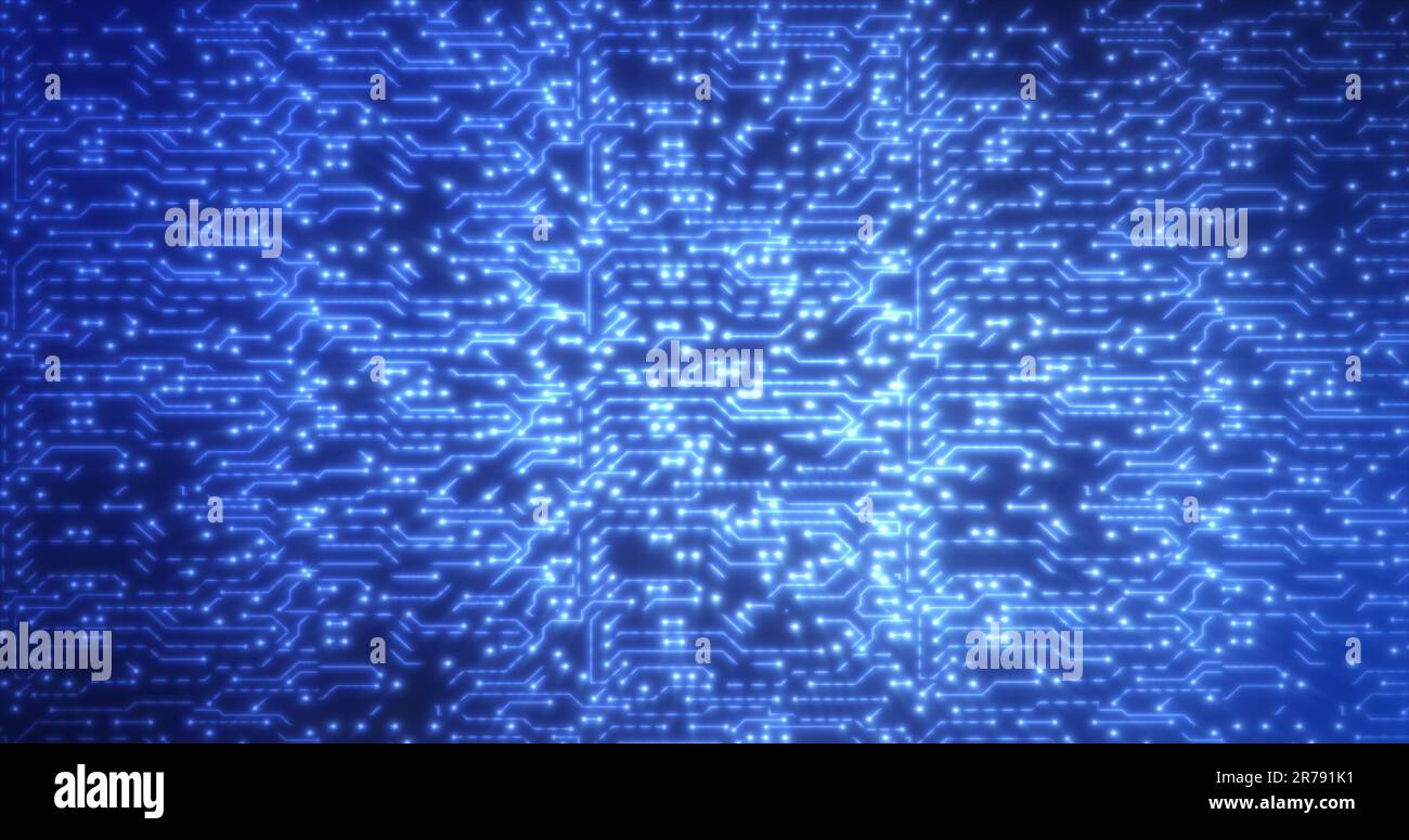 Abstract background of blue computer circuit boards digital hi-tech ...