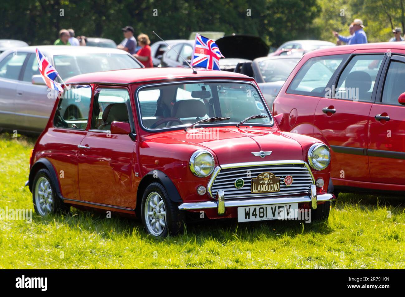 original red austin mini at vintage classic car show Capesthorne Hall ...