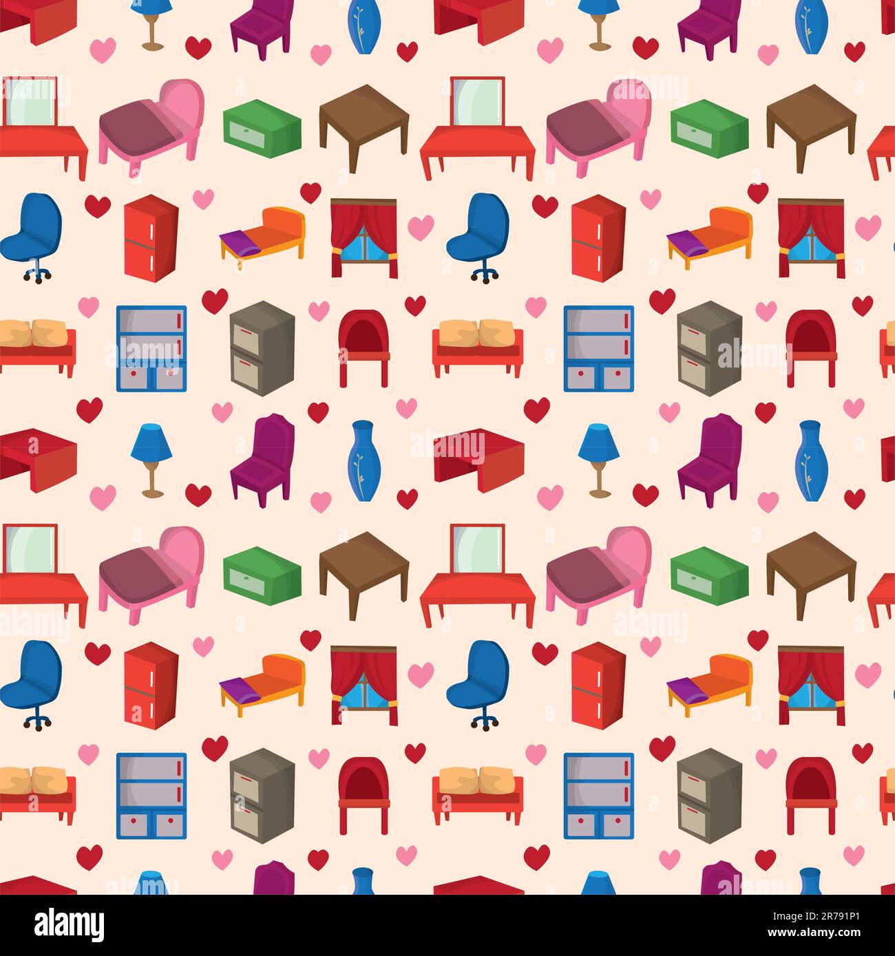 seamless Furniture pattern Stock Vector Image & Art - Alamy