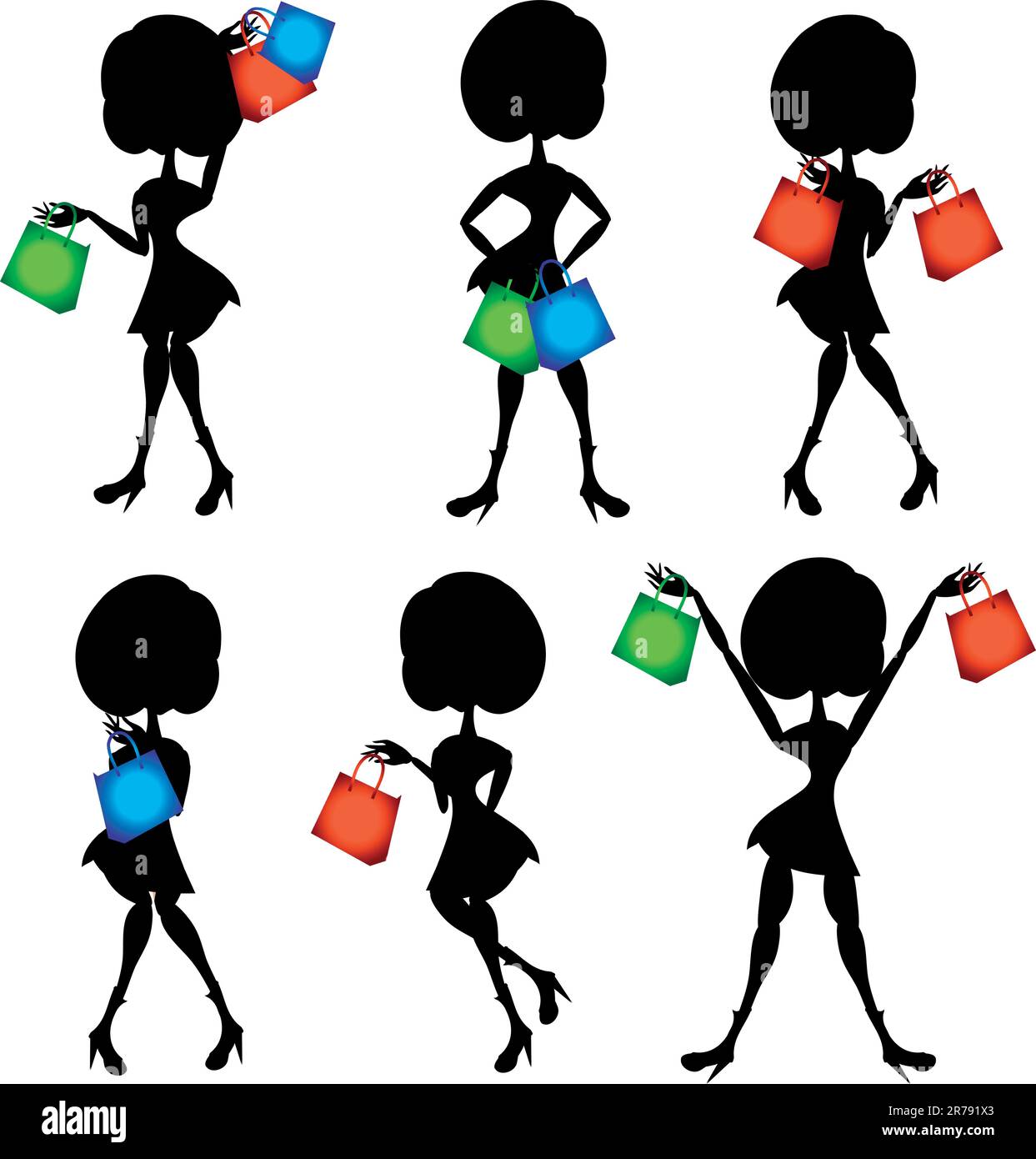 Set urban shop illustration Cut Out Stock Images & Pictures - Alamy