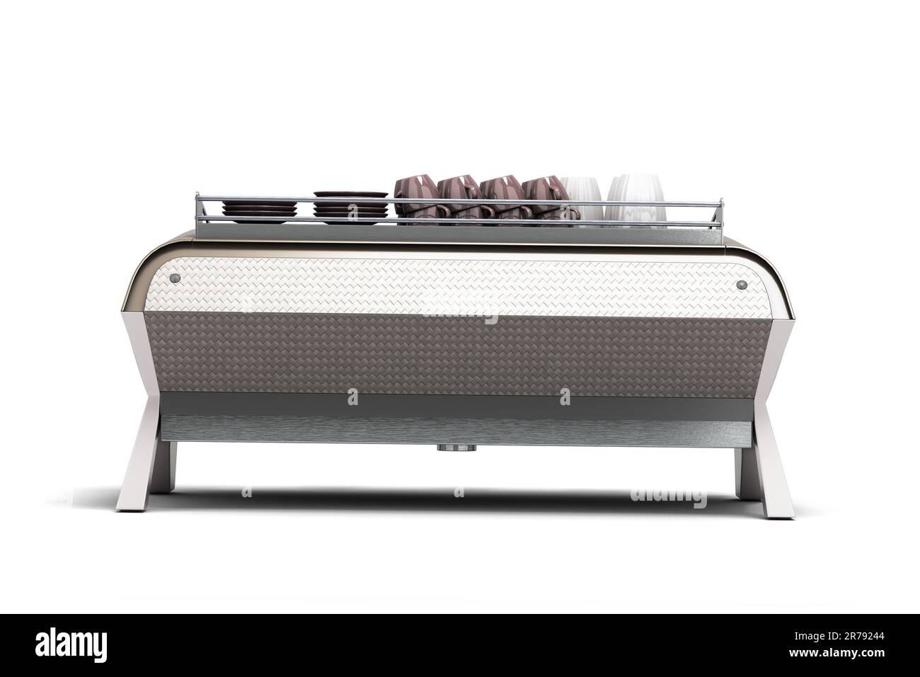 new professional coffee machine back view 3d render on white Stock ...