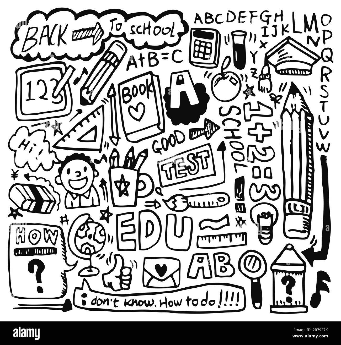 hand draw school element Stock Vector Image & Art - Alamy