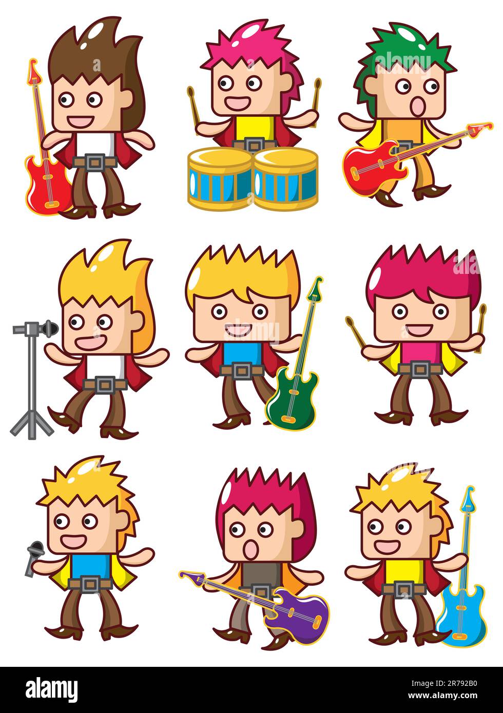 cartoon rock music band icon Stock Vector Image & Art - Alamy