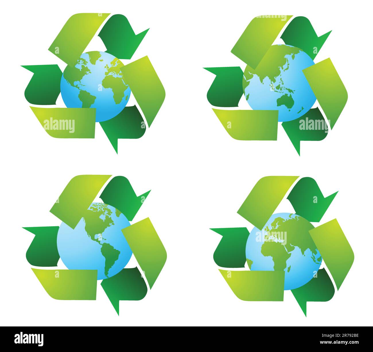 World globe with recycle signs vector Stock Vector Image & Art - Alamy