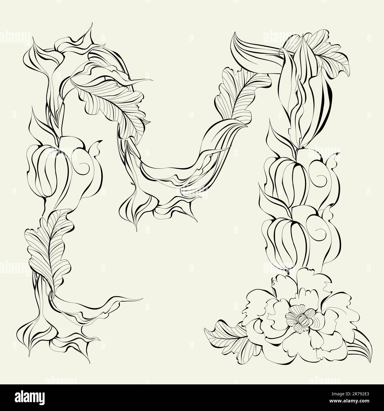 Decorative font, Letter M Stock Vector Image & Art - Alamy