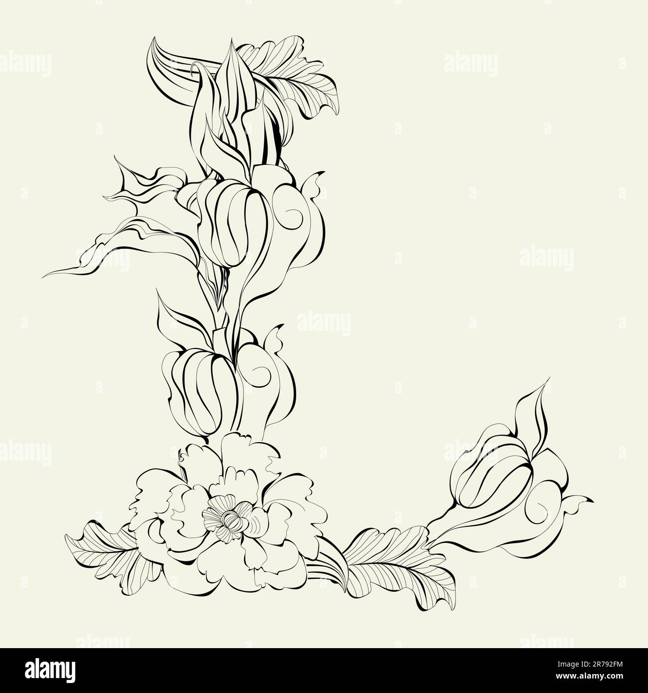 Decorative font, Letter L Stock Vector Image & Art - Alamy