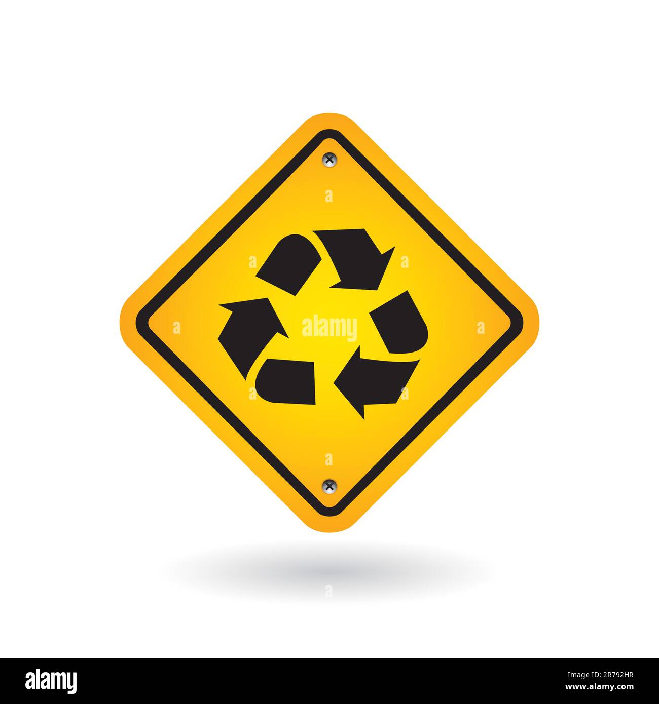 yellow sign with recycle symbol Stock Vector Image & Art - Alamy