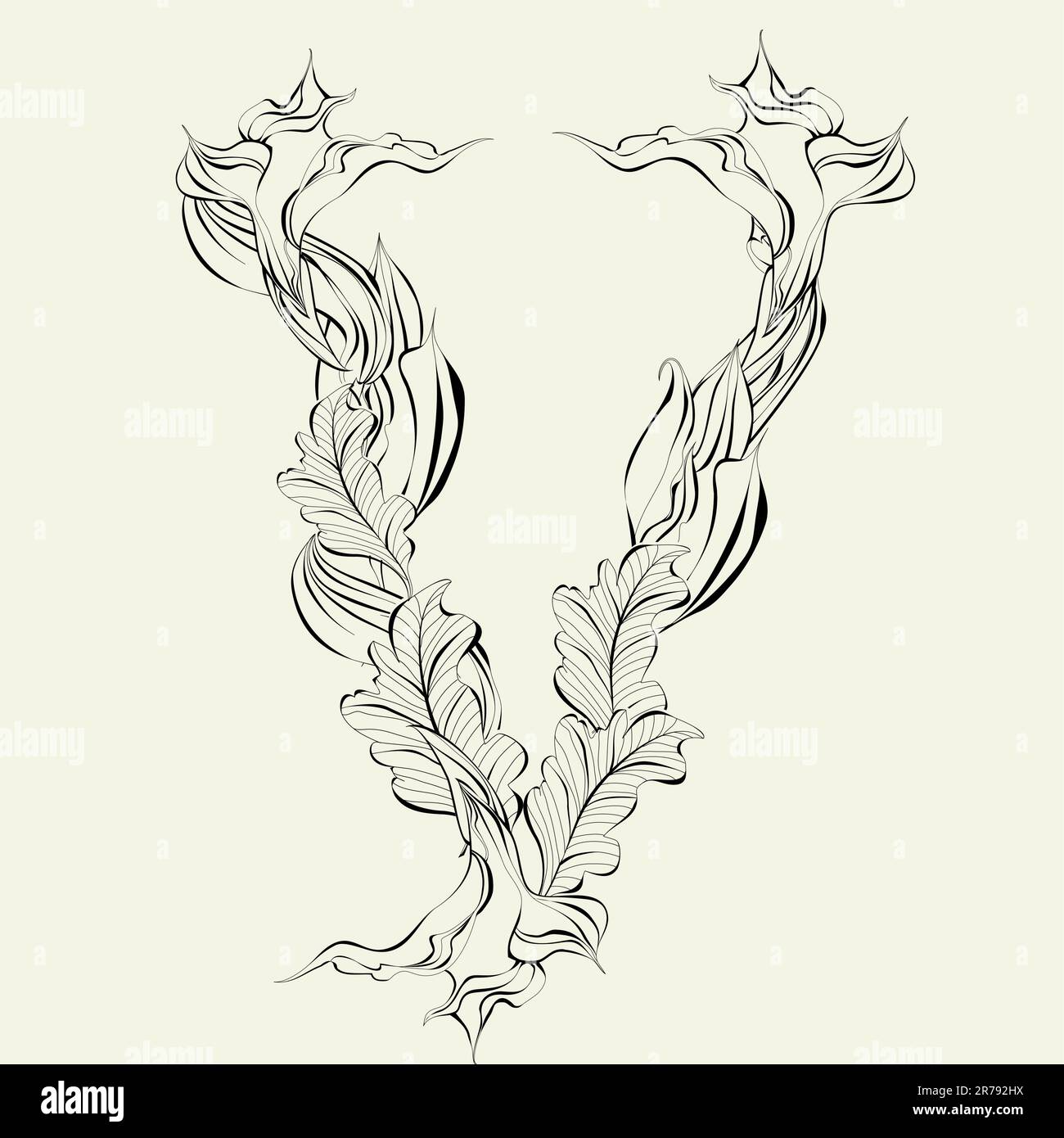 Decorative font, Letter V Stock Vector Image & Art - Alamy