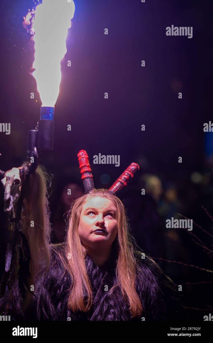 Krampus. Devils of the Christmas tradition Stock Photo - Alamy