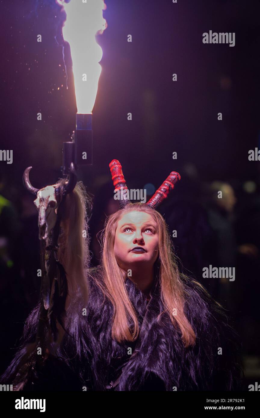 Krampus. Devils of the Christmas tradition Stock Photo - Alamy