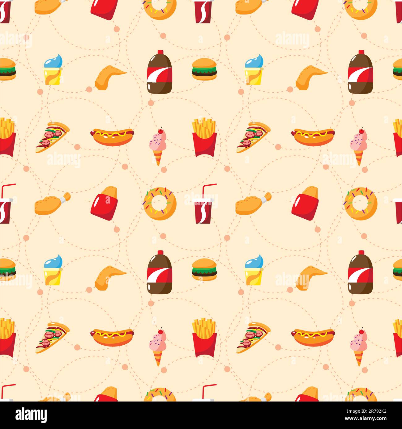 seamless fast food pattern Stock Vector Image & Art - Alamy