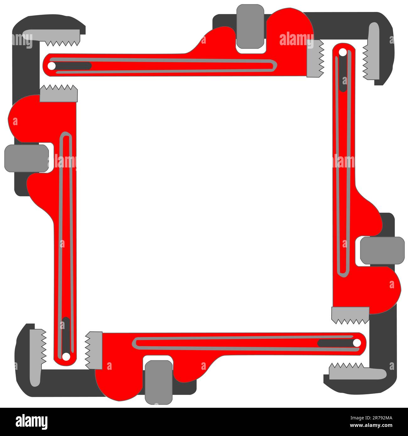pipe wrench photo frame, vector art illustration; more photo frames in ...