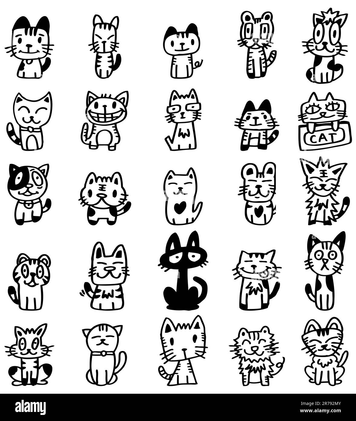 hand draw cartoon cat icon Stock Vector Image & Art - Alamy