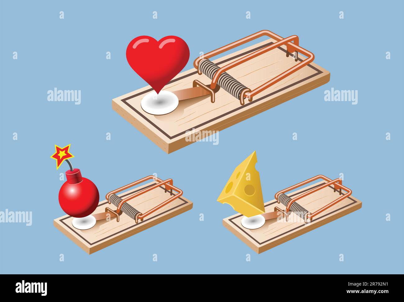 Heart, bomb and cheese mouse traps Stock Vector Image & Art - Alamy