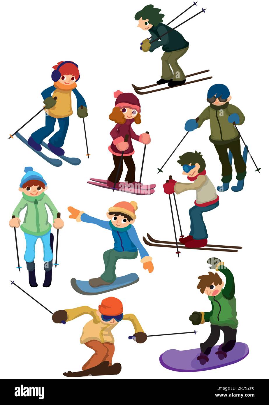 Cartoon character style snowboard Cut Out Stock Images & Pictures - Alamy