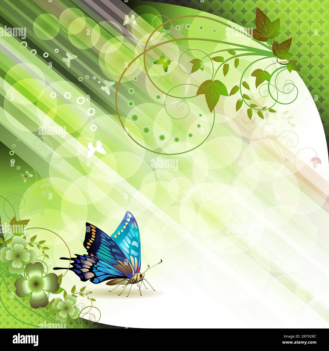 Springtime background with butterflies Stock Vector Image & Art - Alamy
