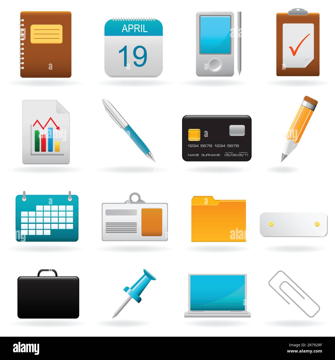 Vector set of office web elements Stock Vector Image & Art - Alamy