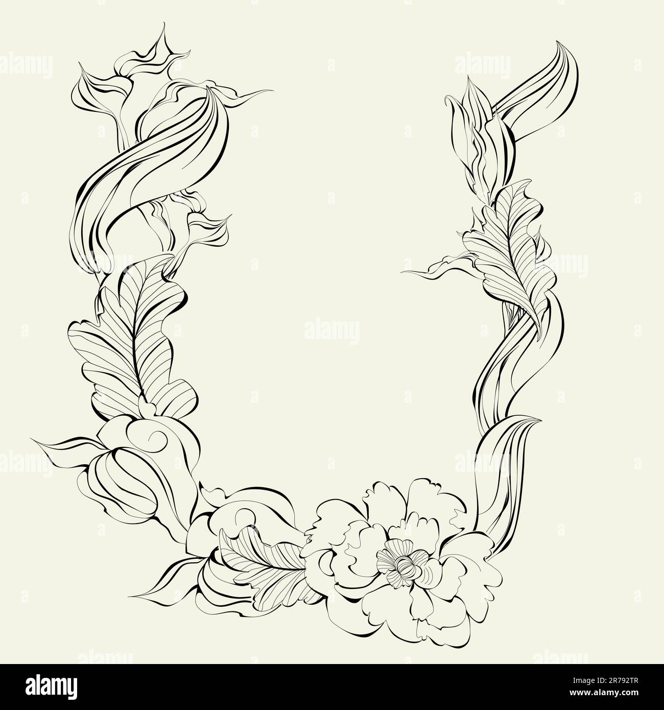 Decorative font, Letter U Stock Vector Image & Art - Alamy