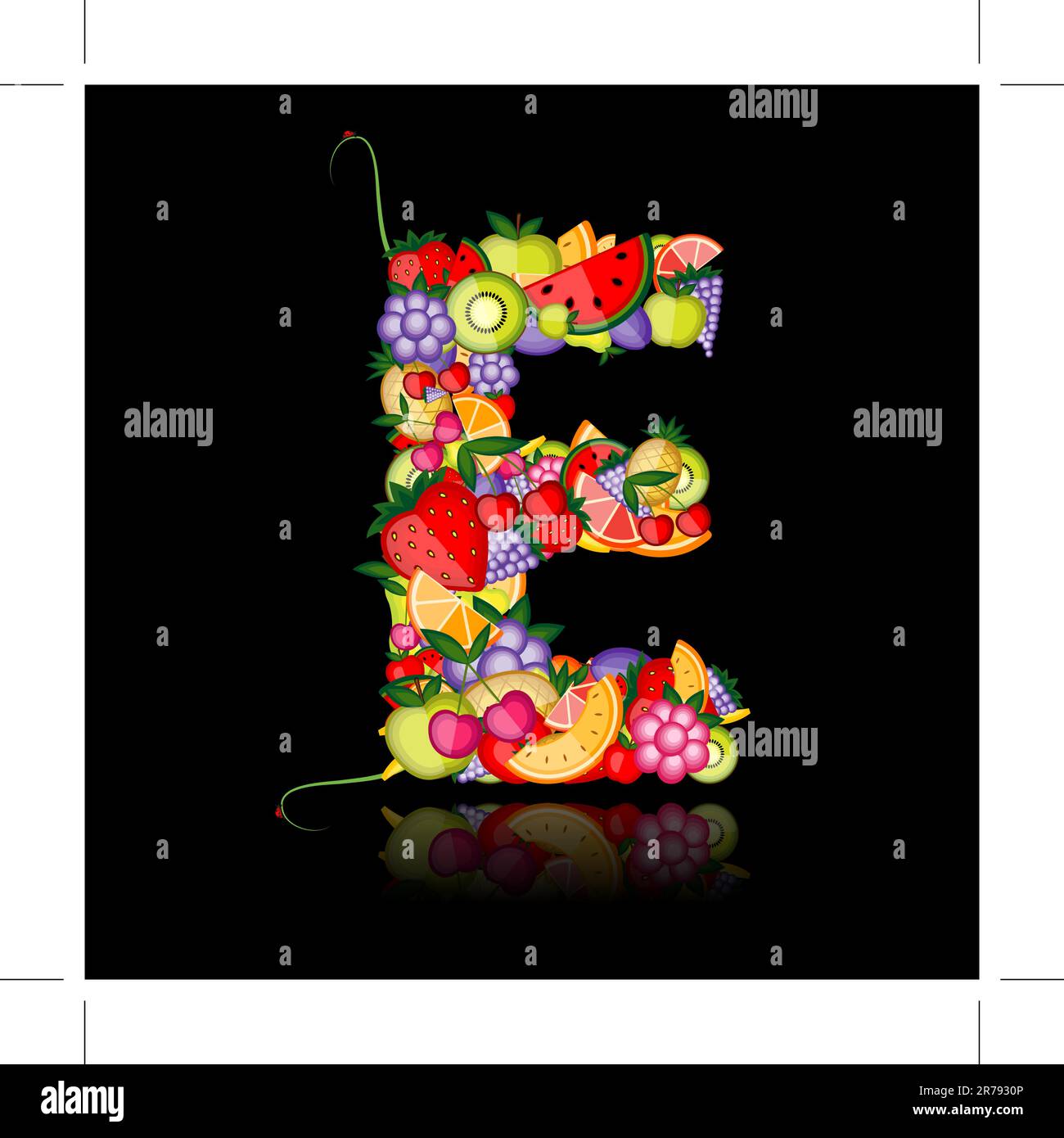 Fruit letter for your design. See others in my gallery Stock Vector ...