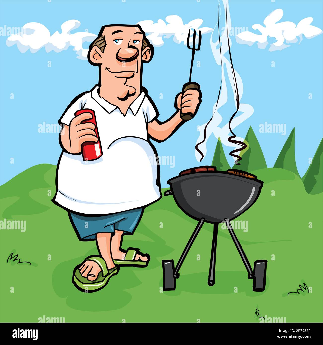 Male on a grass Stock Vector Images - Alamy