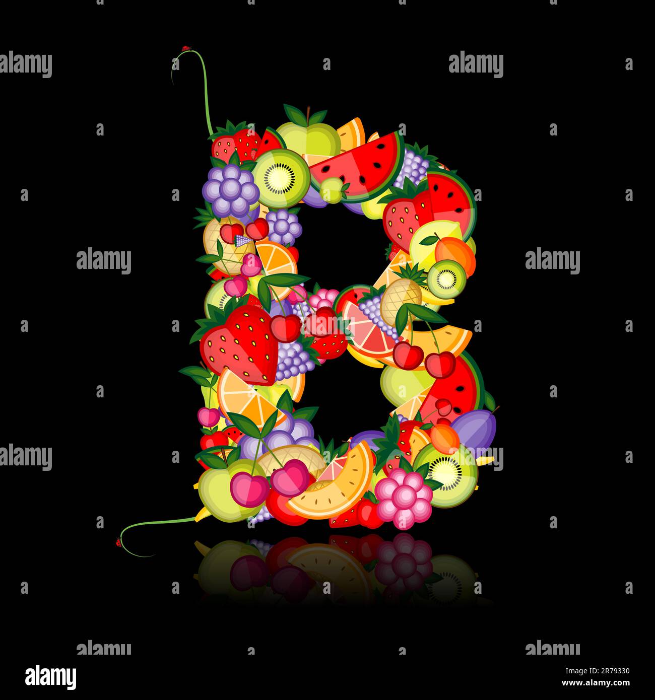 Fruit letter for your design. See others in my gallery Stock Vector ...