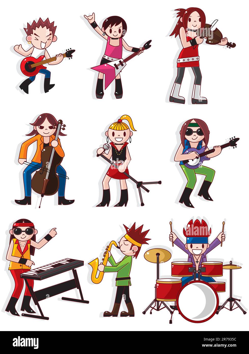 cartoon rock band icon Stock Vector Image & Art - Alamy