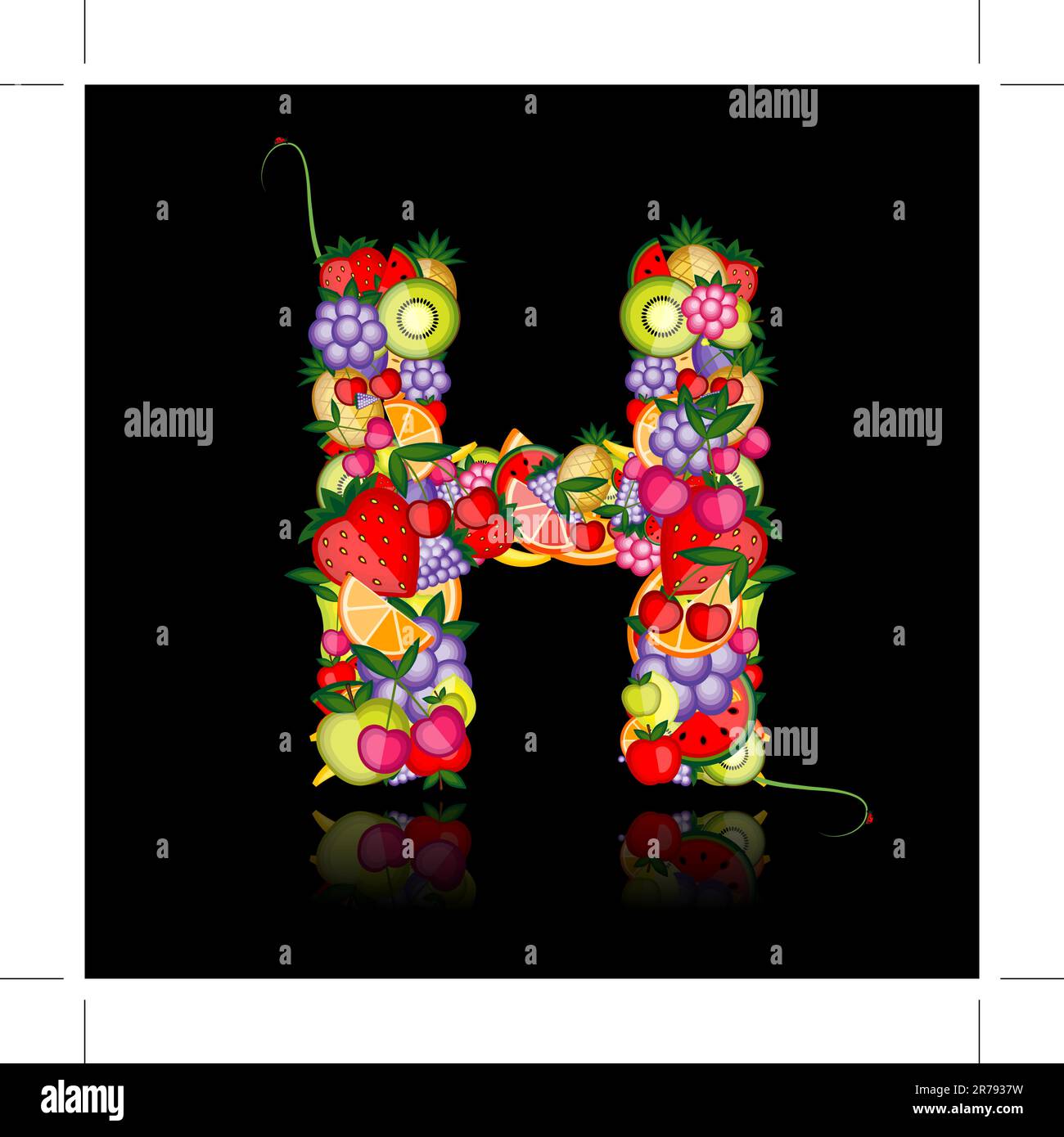 Fruit letter for your design. See others in my gallery Stock Vector ...