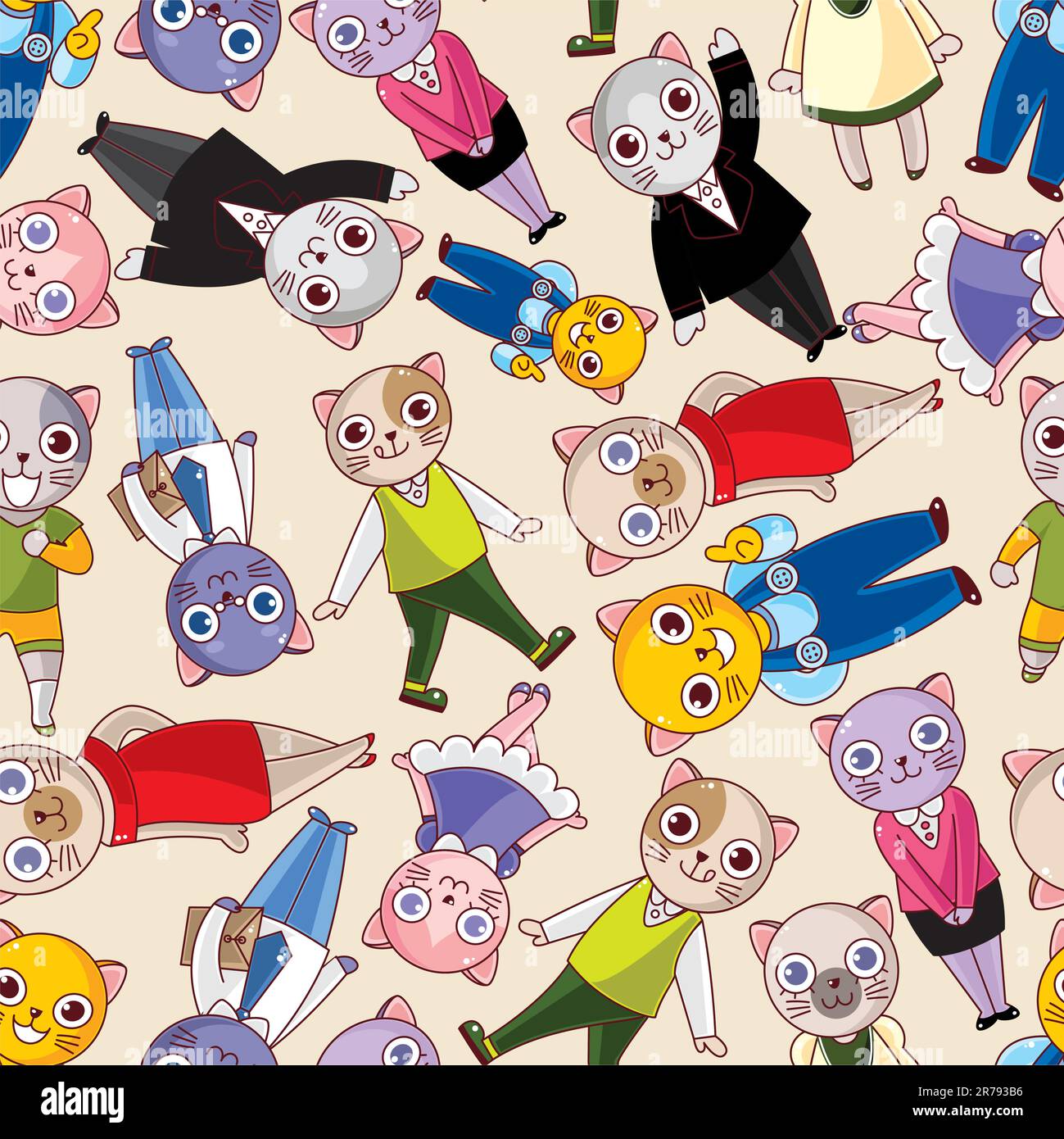 seamless cat pattern Stock Vector Image & Art - Alamy