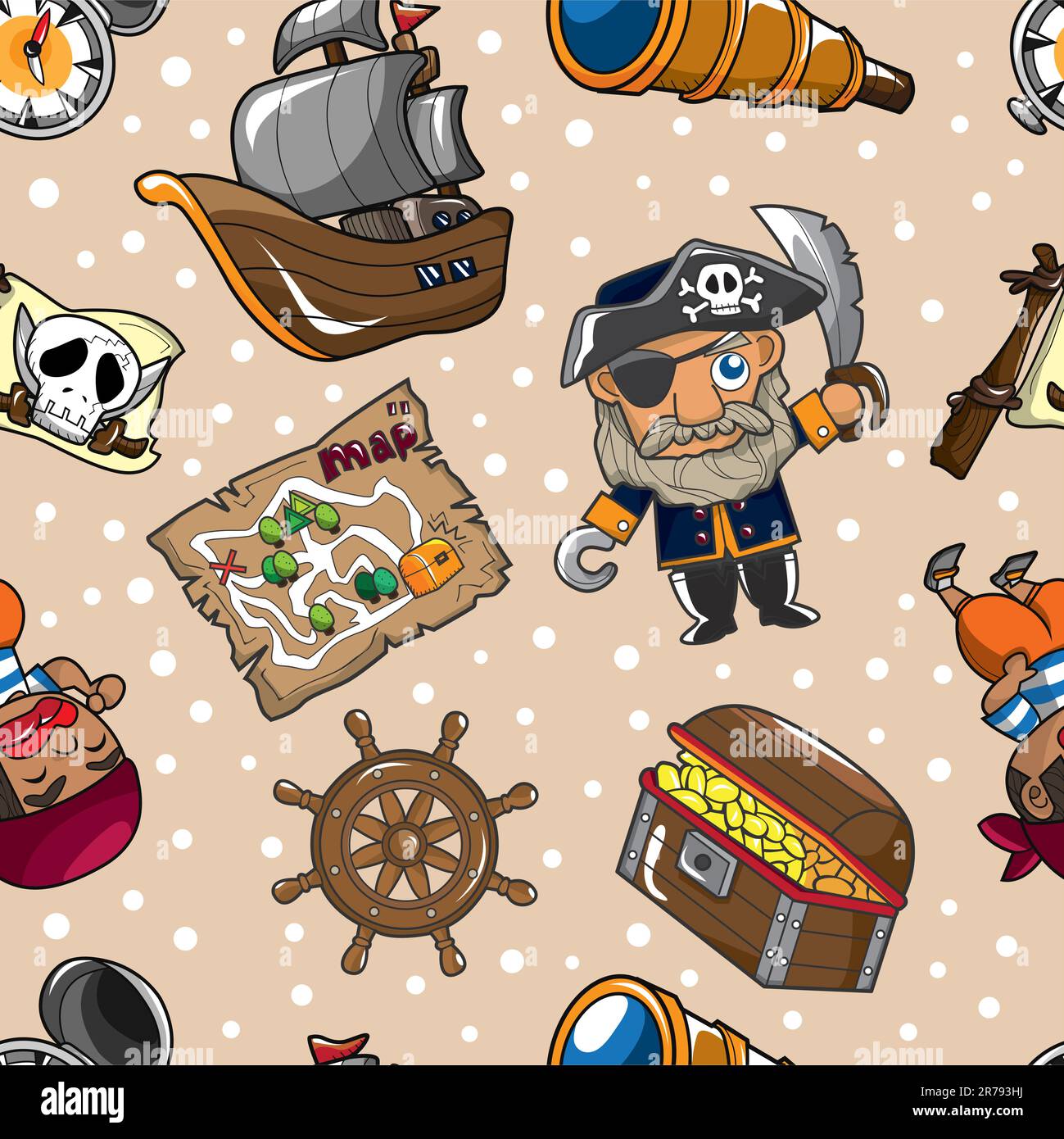 seamless pirate pattern Stock Vector Image & Art - Alamy