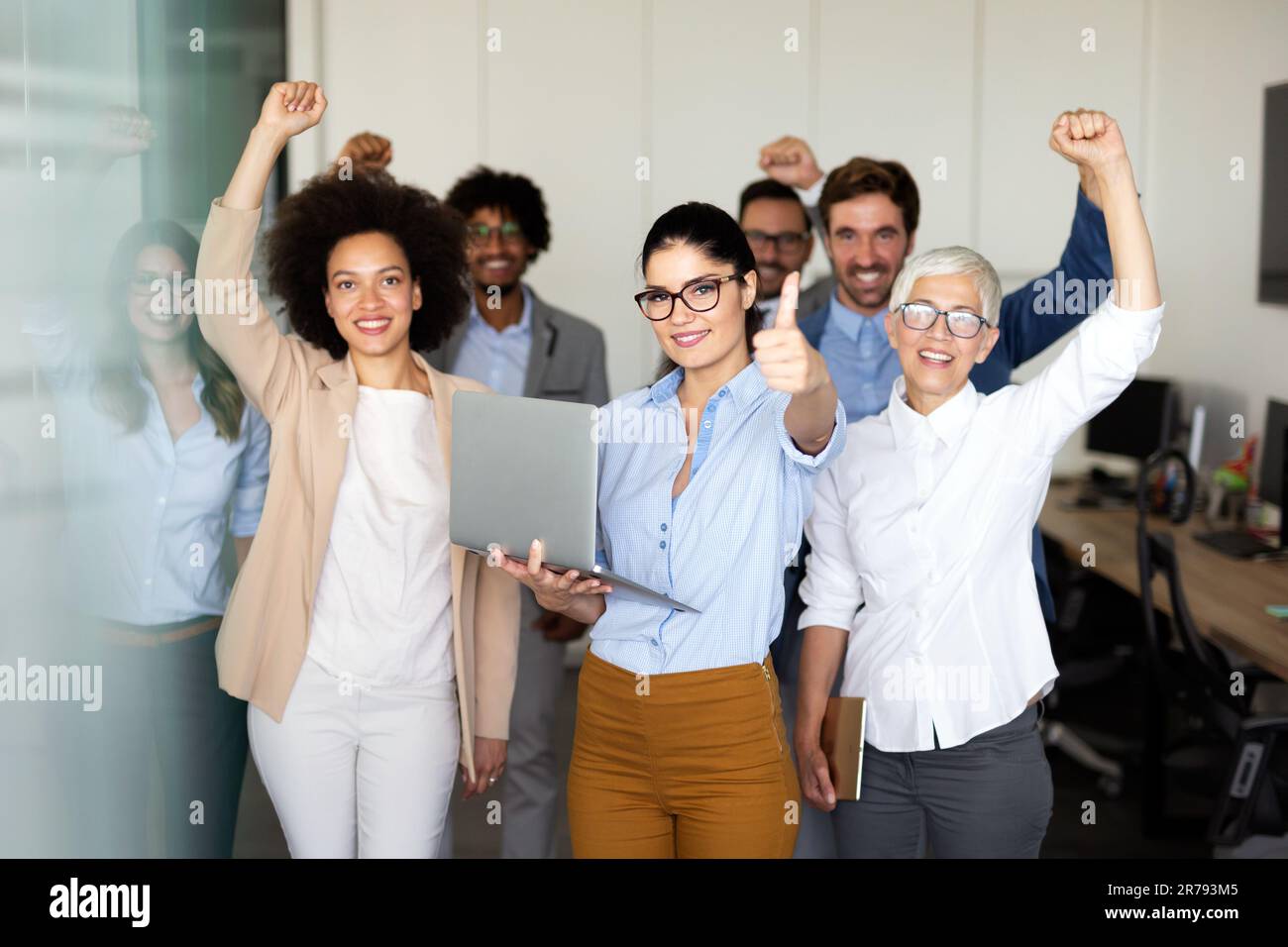 Success group of multiethnic entrepreneurs and business people ...