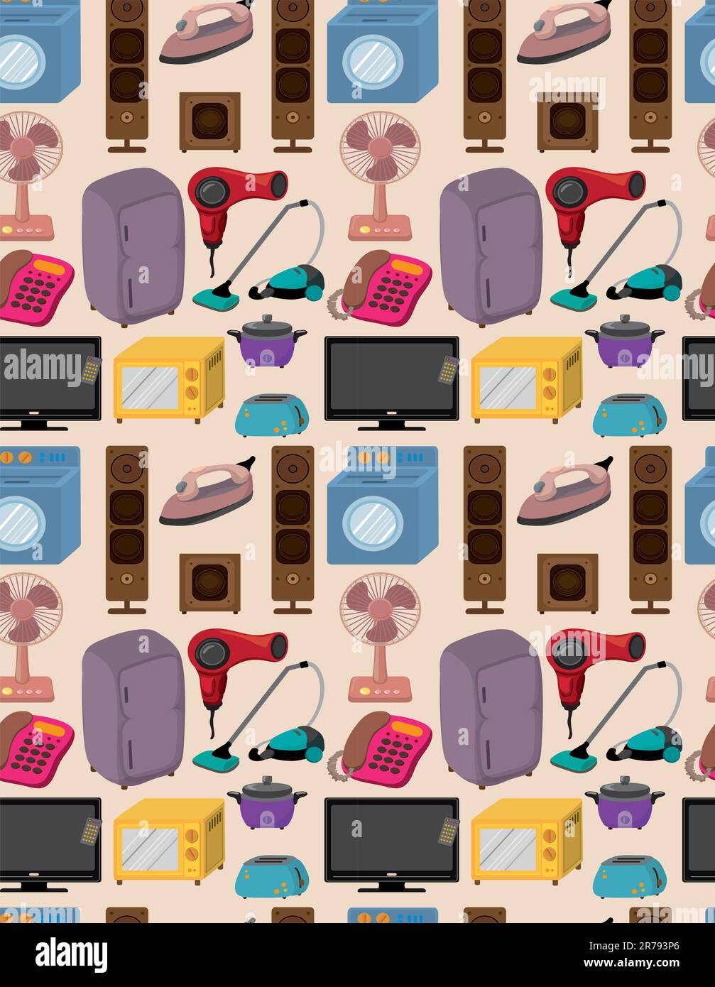 seamless home appliance pattern Stock Vector Image & Art - Alamy
