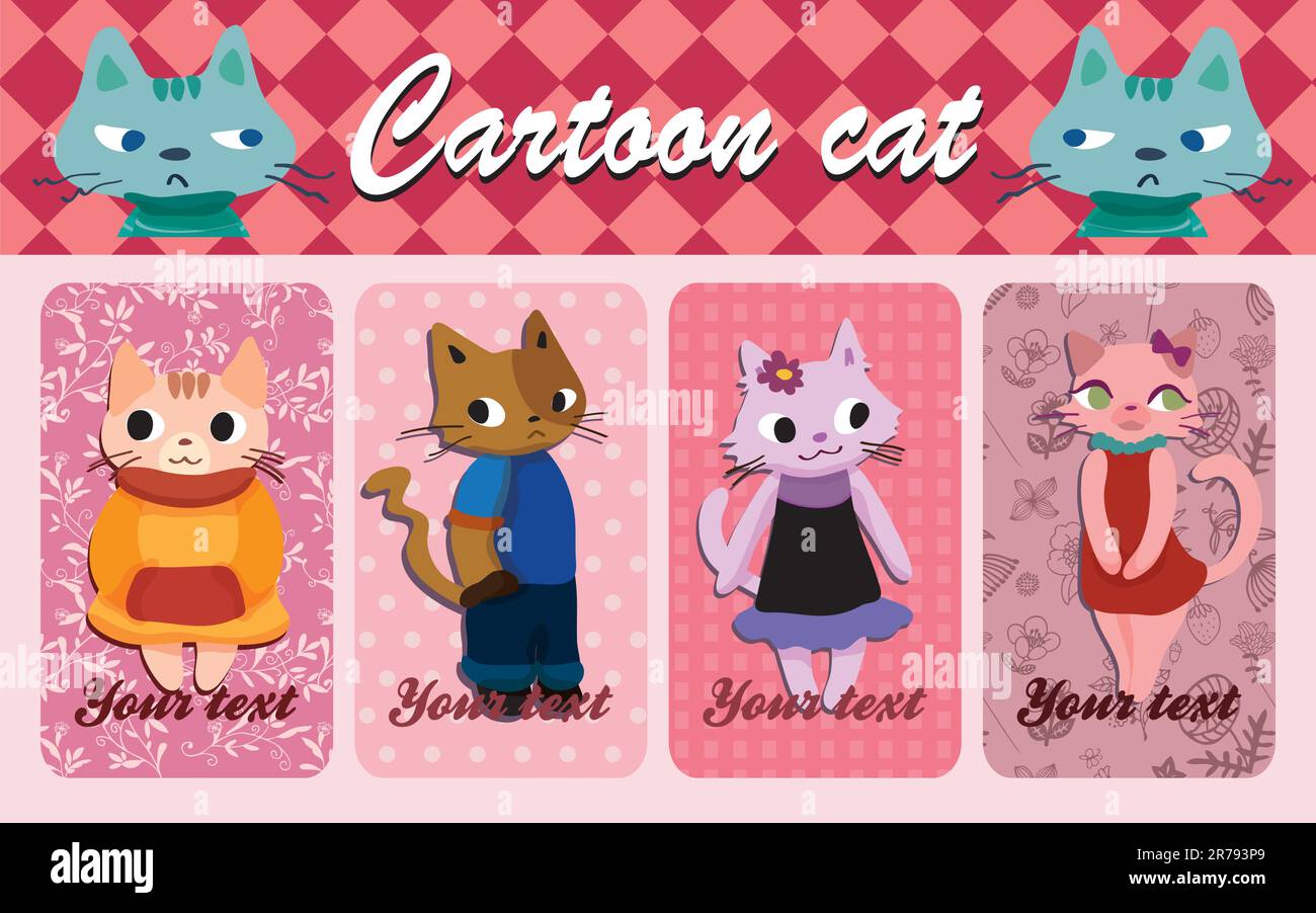 Red cat greeting card Stock Vector Images - Alamy