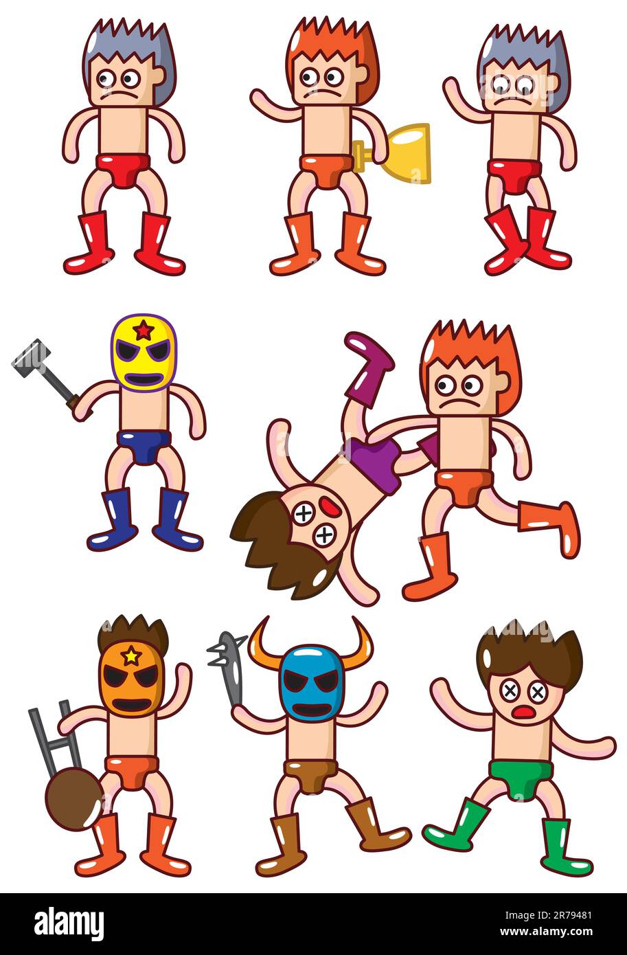 cartoon wrestler icon Stock Vector Image & Art - Alamy