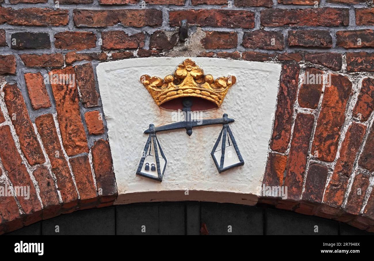 Gable stone in an old weighing house from the 18th century Stock Photo ...